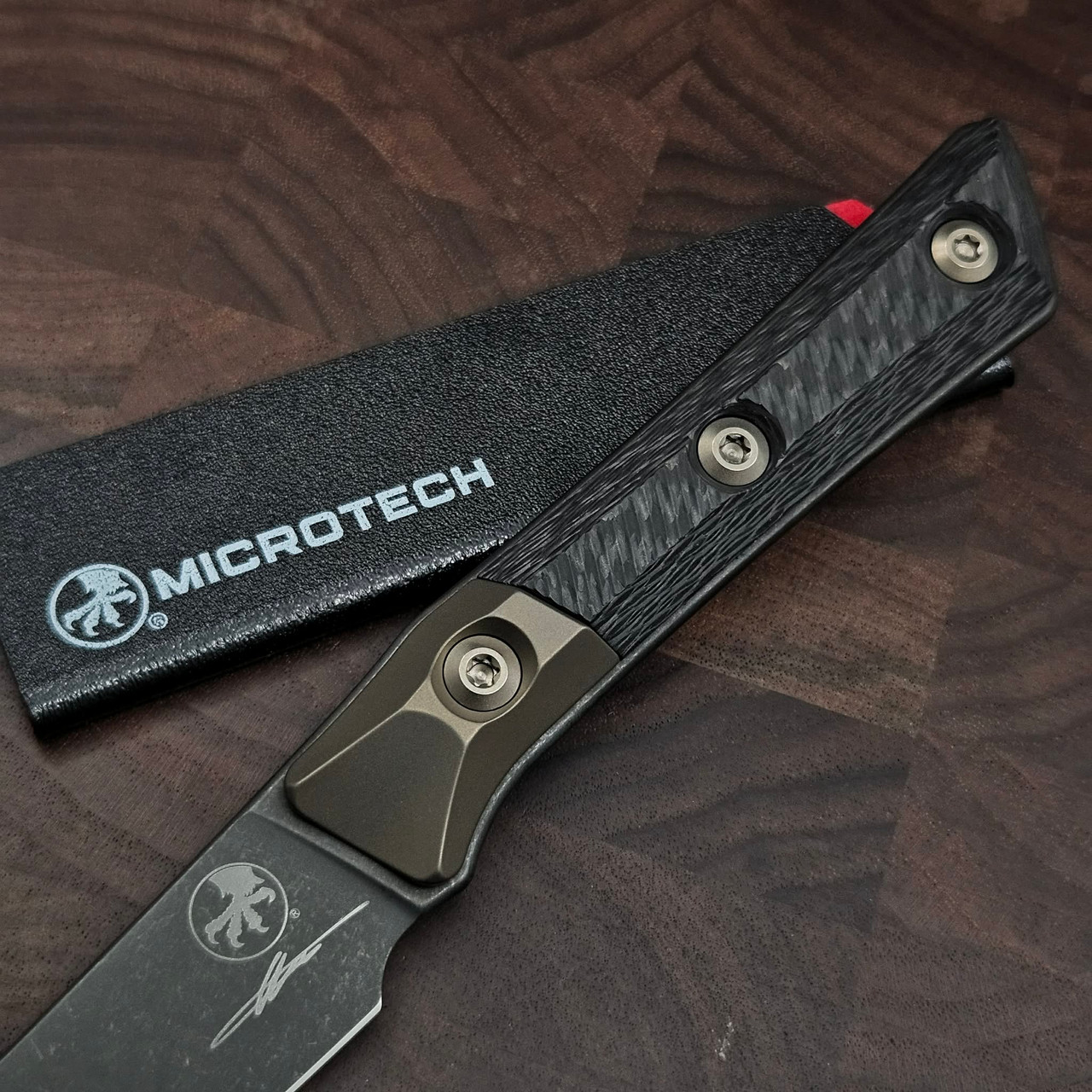 MICROTECH KNIVES 3.5" M390 PAIRING KNIFE DLC STANDARD BRONZE TITANIUM ...