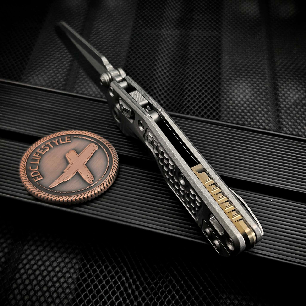 Microtech MSI Mini Frag Titanium Stonewash 210M-10FRMS2 Bronze Accent ...