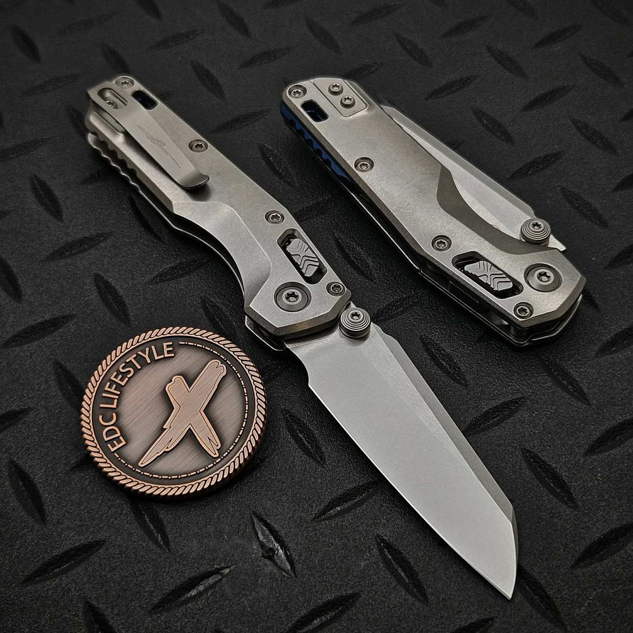 Microtech MSI Mini Slab Side Titanium Stonewash 210M-10MS3 Marfione ...