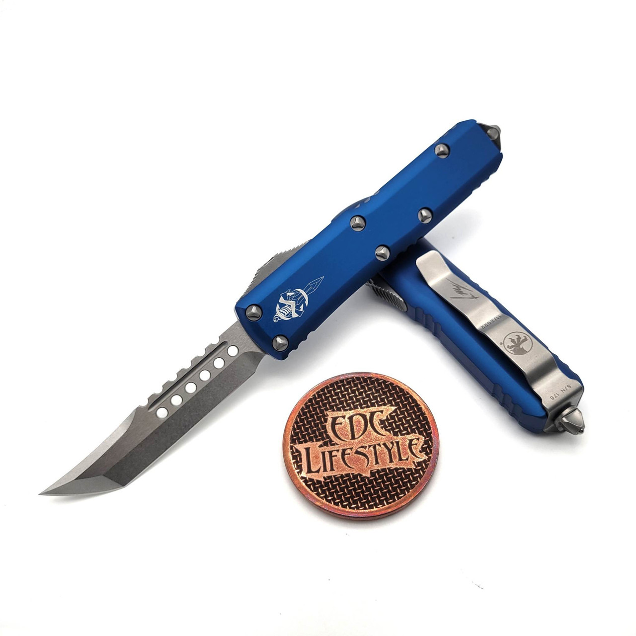 Microtech UTX-85 719-10BL Blue Hellhound Tanto