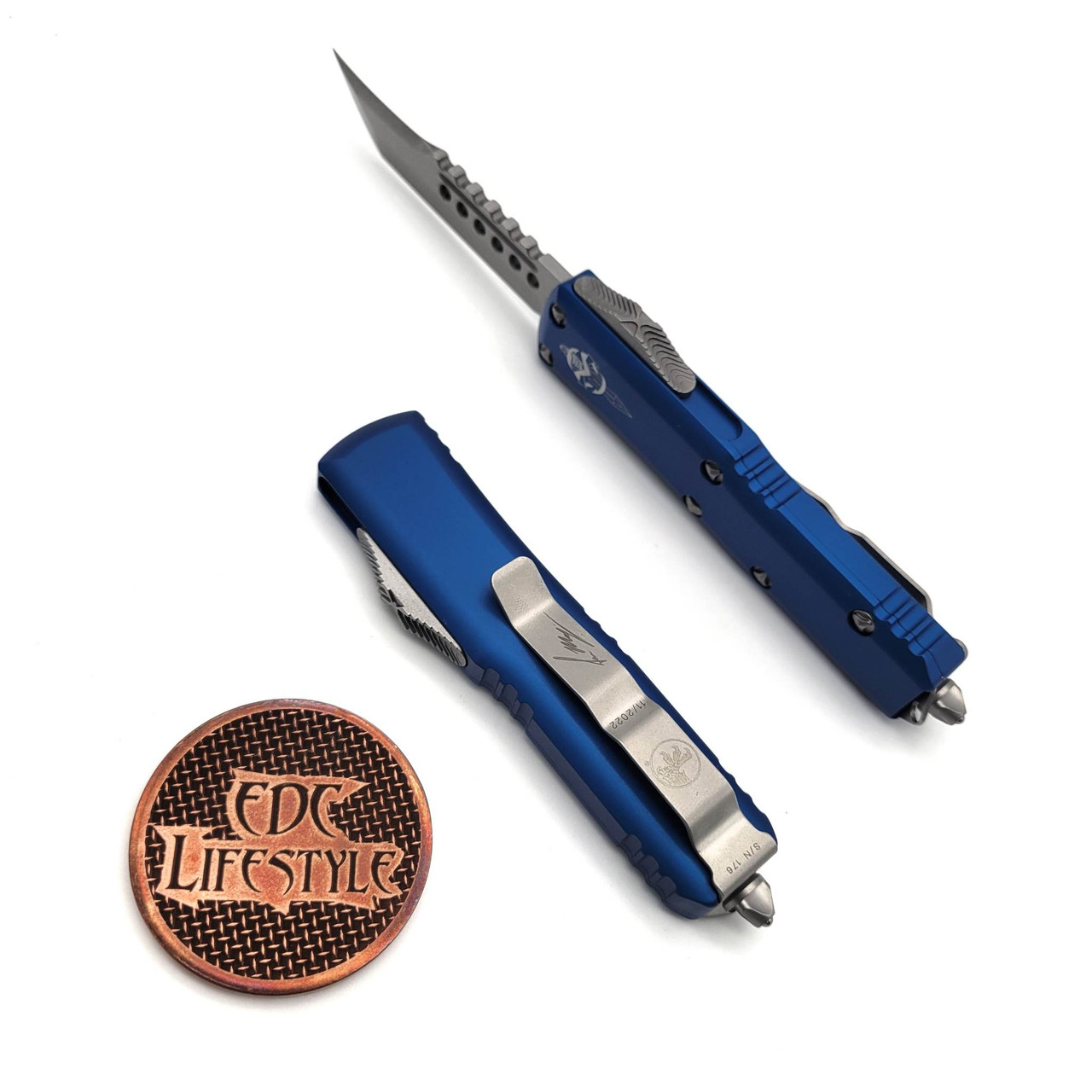 Microtech UTX-85 719-10BL Blue Hellhound Tanto