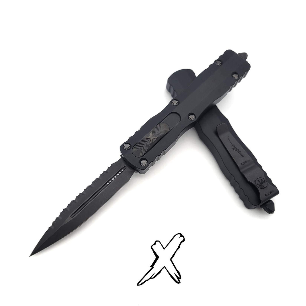 Microtech 225 3dlctsh Dirac Shadow Dlc Double Edge Full Serrated