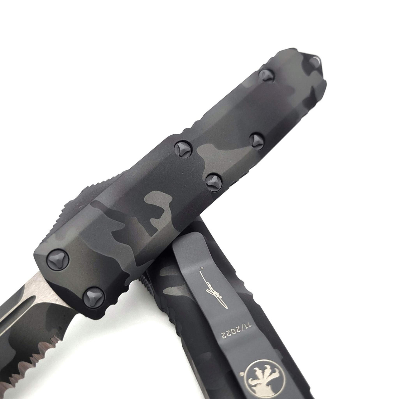 Microtech Utx 85 231 2ucs Urban Camo Single Edge Partial Serrated