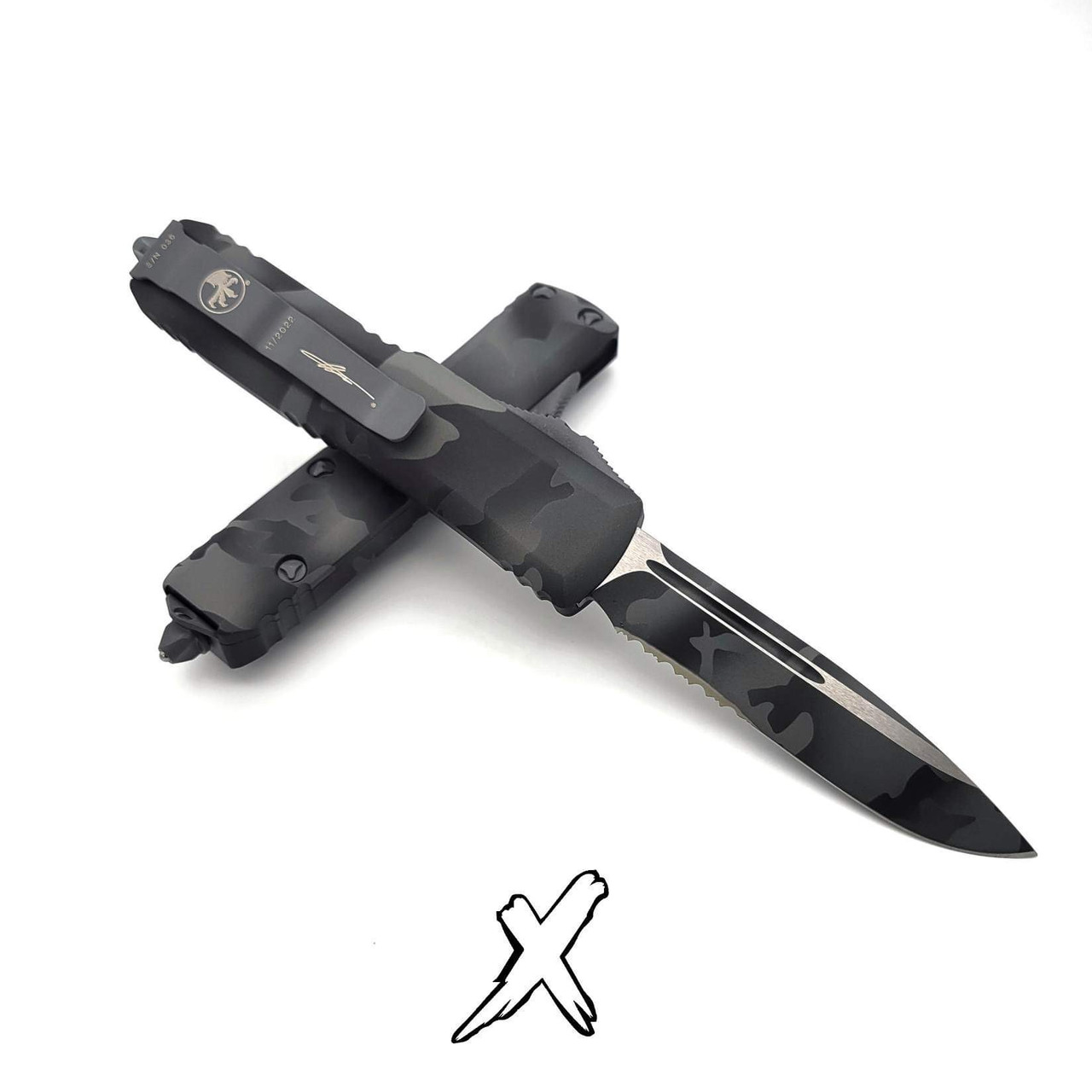 Microtech Utx 85 231 2ucs Urban Camo Single Edge Partial Serrated