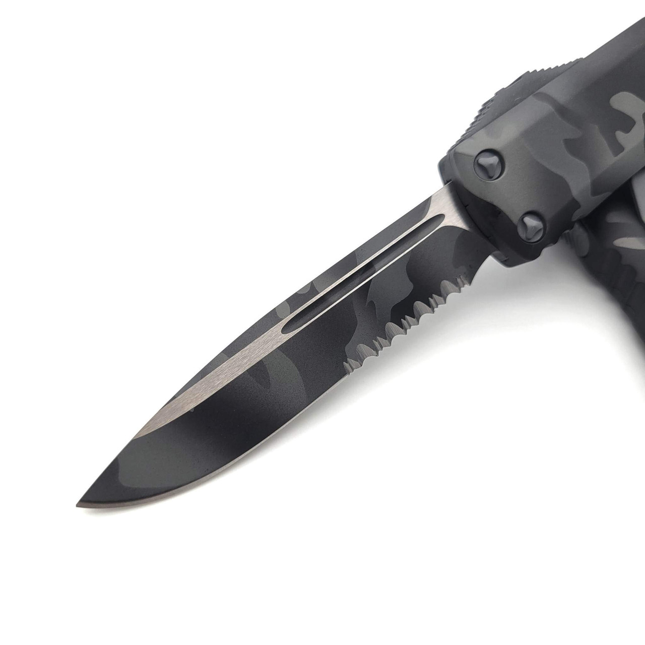 Microtech Utx 85 231 2ucs Urban Camo Single Edge Partial Serrated