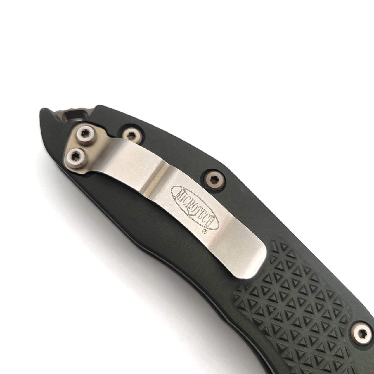 Microtech Knives A S/E Auto Stitch 169-1DLCOD OD Green DLC Single Edge ...