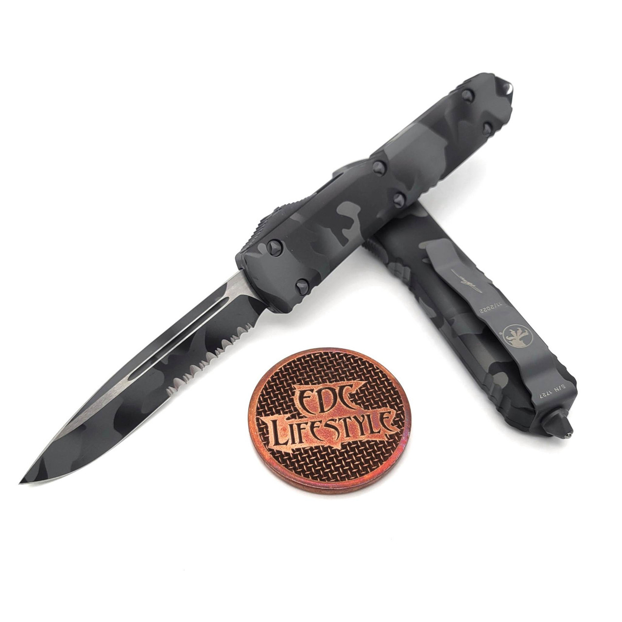 Microtech Ultratech 121-2UCS Urban Camo Partial Serrated Single Edge