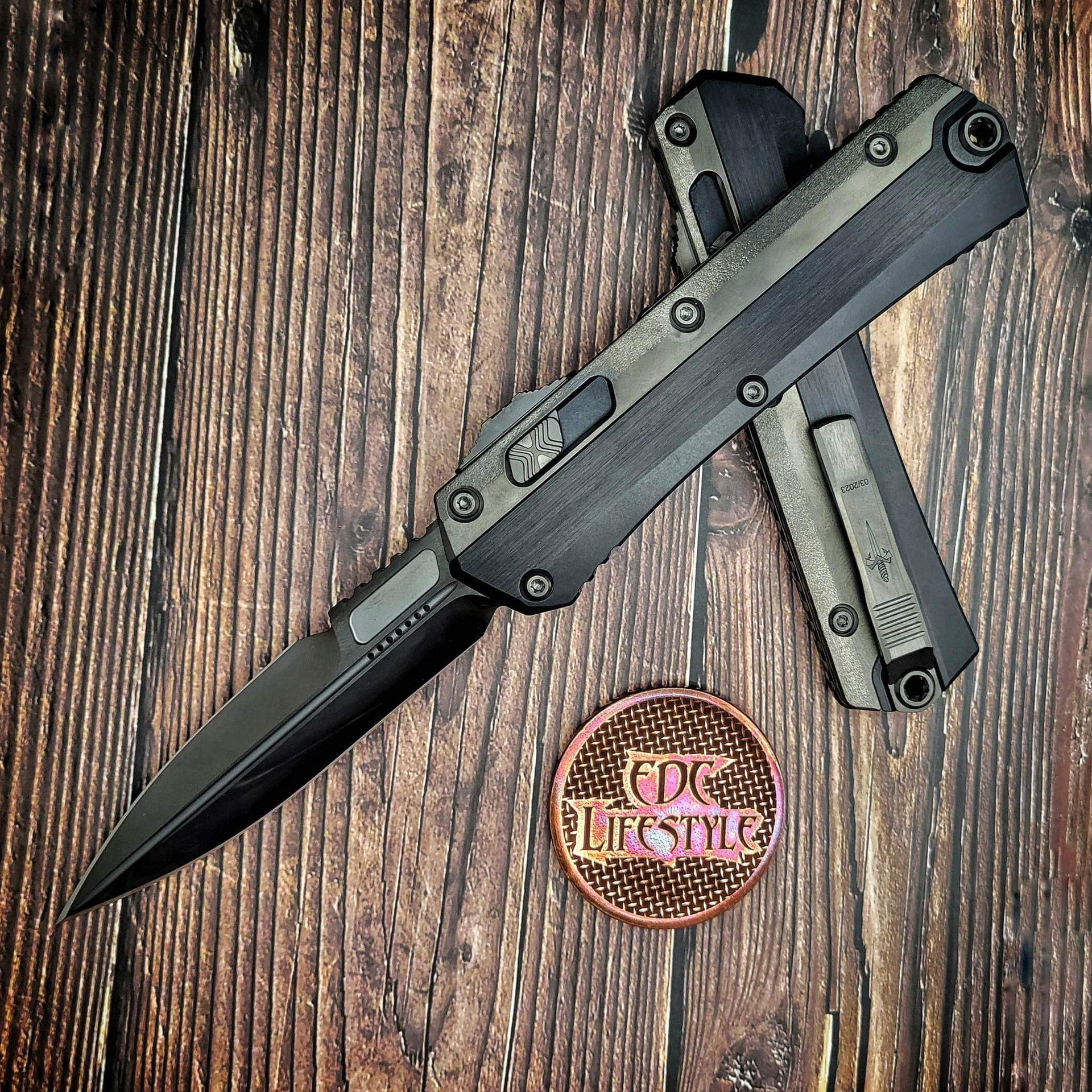 Marfione Custom Knives Glykon DLC Diamondwash Hefted Black Alloy & DLC ...