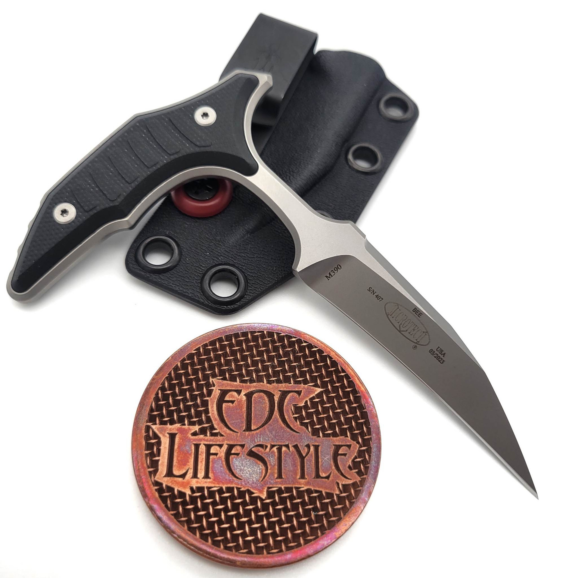 Microtech/Bastinelli 218D-3DLCCFS Double Bee DLC Serrated Push Dagger Pair