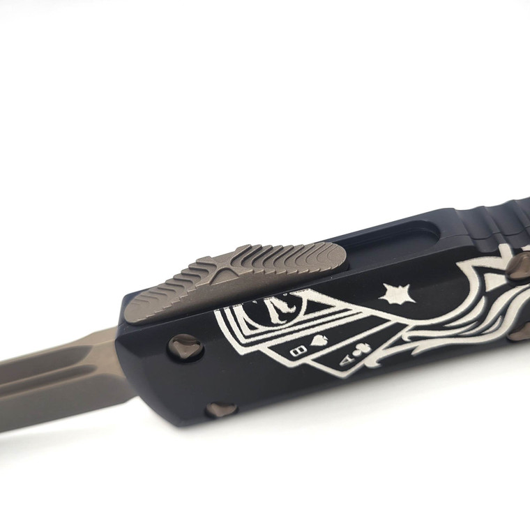 Microtech Ultratech 123-13DMS Dead Man's Hand Bronzed Apocalyptic Tanto ...