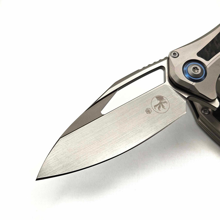 Microtech Matrix Titanium Handle Hand Rubbed Satin Standard Blue Ti