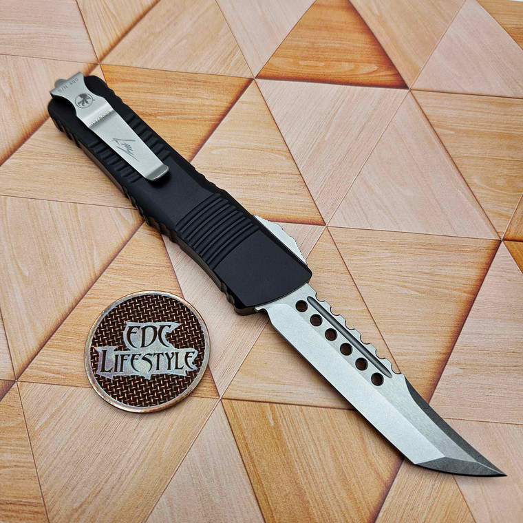 Microtech Combat Troodon 219 10s Stonewash Hellhound Signature Series