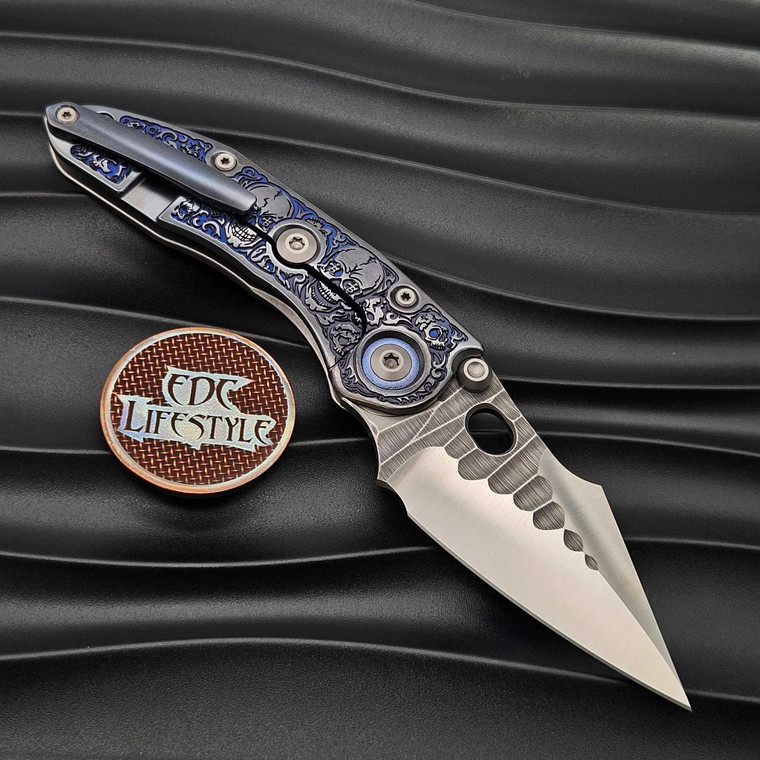 Borka Blades Ti2 Design Skulls Stitch Blue Fill Rock Grind Blade