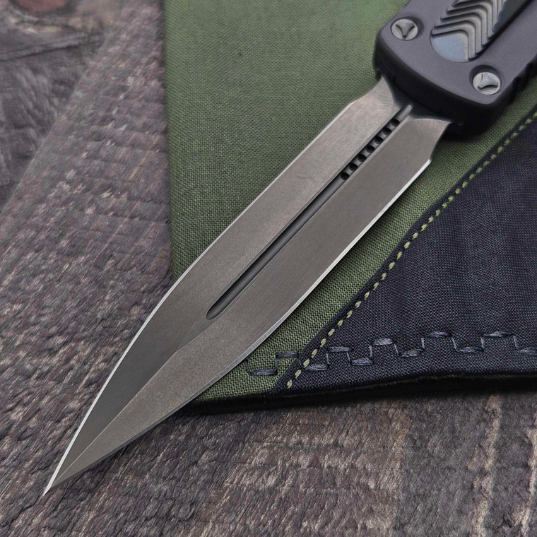 Microtech Dirac Delta 227-1DLCTSH Tactical DLC Double Edge Shadow - 001
