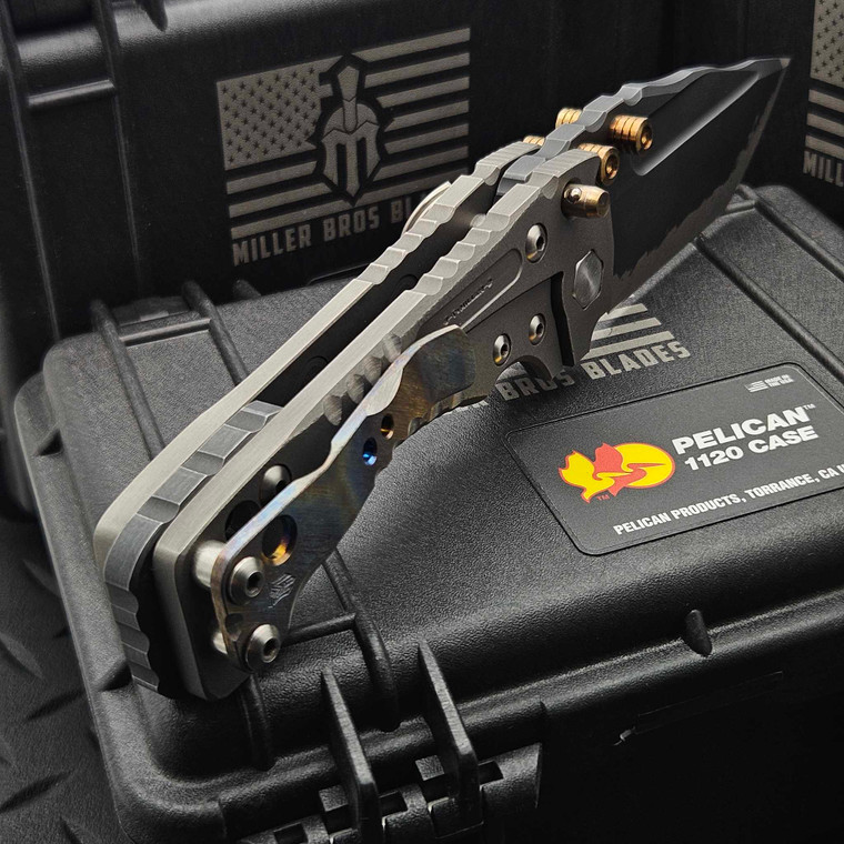 Miller Bros Blades Custom T-1 Folder Black Timascus Collar 4" Z-Wear PM ...