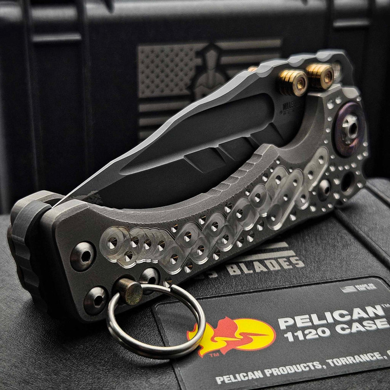 Miller Bros Blades Custom T-1 Folder Black Timascus Collar 4" Z-Wear PM ...