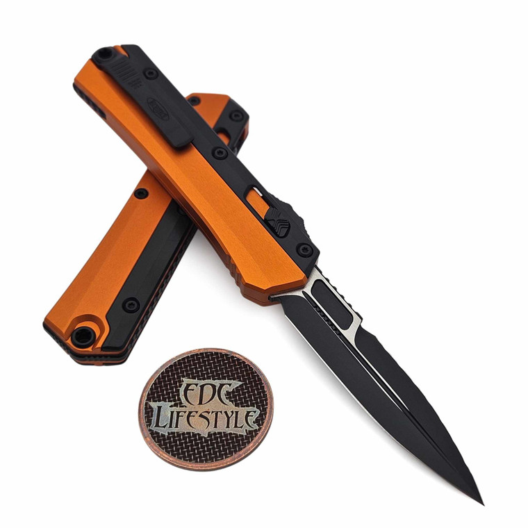 Microtech Knives Glykon 184-2OR Orange Tactical Black Standard Partial ...