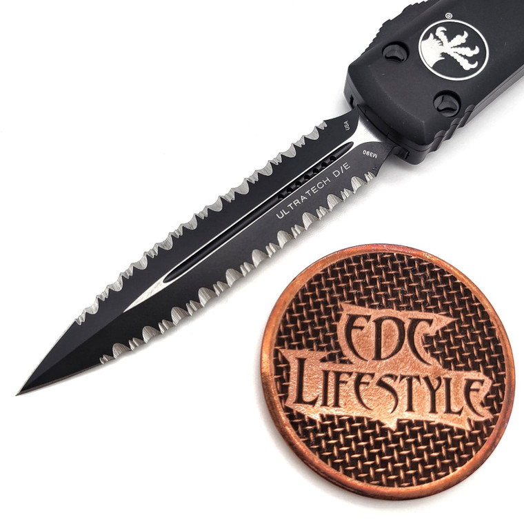 Microtech Ultratech 122-D3T Tactical Double Full Serrated Double Edge