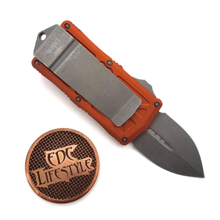 Microtech Exocet 157-10APOR Apocalyptic Blade Orange Exocet OTF Money Clip