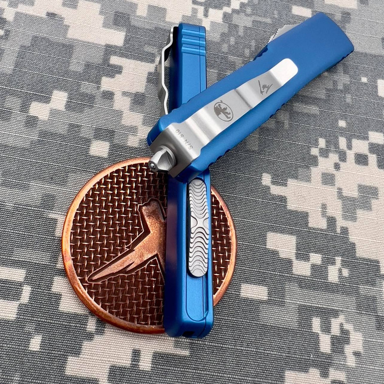 Microtech Utx 70 419 10bls Blue Stonewash Hellhound Tanto