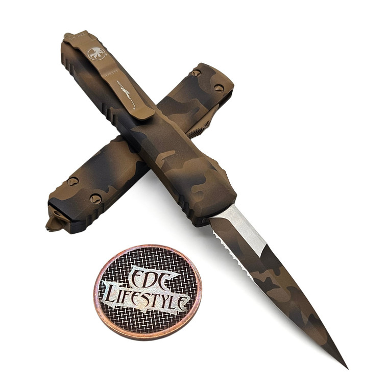 Microtech Ultratech 120-2CCS Coyote Camo Bayonet Partial Serrated