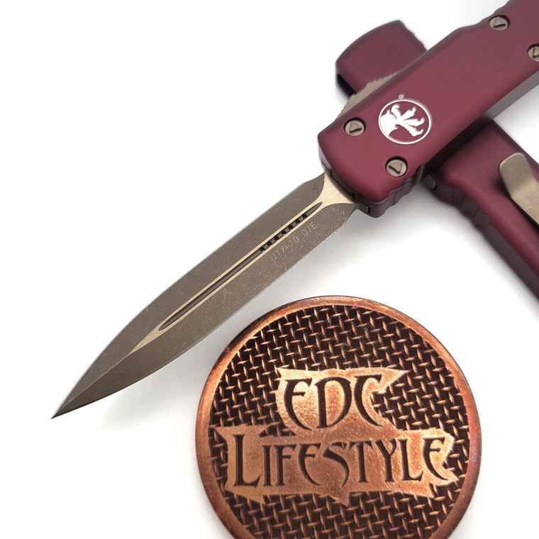 Microtech Utx 70 147 13apmr Merlot Double Edge Bronze Apocalytic
