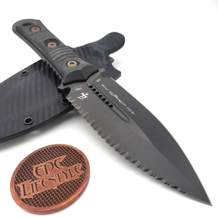 Microtechborka Blades 201 3dlccfs Sbd Dlc Fixed Blade Full Serrated