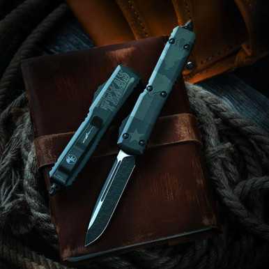 Microtech Ultratech 121-1CODTX Bladeshow Texas 2024 Single Edge Cerakote OD Green