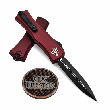 Microtech 30th Anniversary Hera II Mini D/E Merlot 2.95" Black Standard ...