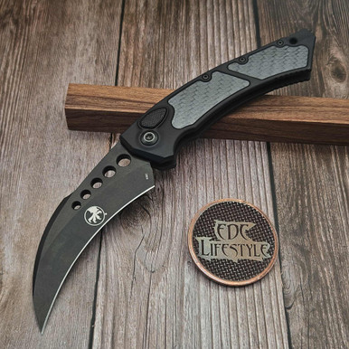 Microtech Hawk Auto Signature Series Carbon Fiber Inlays DLC Standard ...