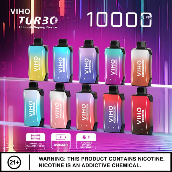 VIHO Turbo 10000 Puff Disposable Vape for Sale - 5 Pack