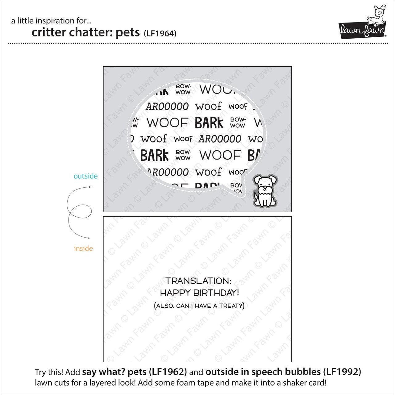 Lawn Fawn Critter Chatter: Pets 4X6 Clear Stamp Set Art & Craft ...