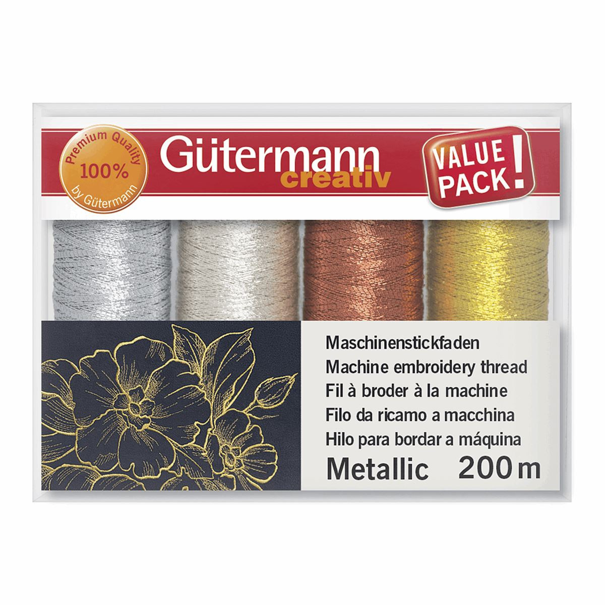 Gutermann Metallic Effect Sewing Thread for Hand and Machine - 4 Colour ...