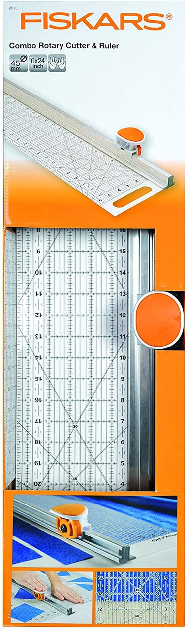 Fiskars Rotary Cutter & Ruler Combo: 45mm Diameter: (6 x 24 in)15 x ...