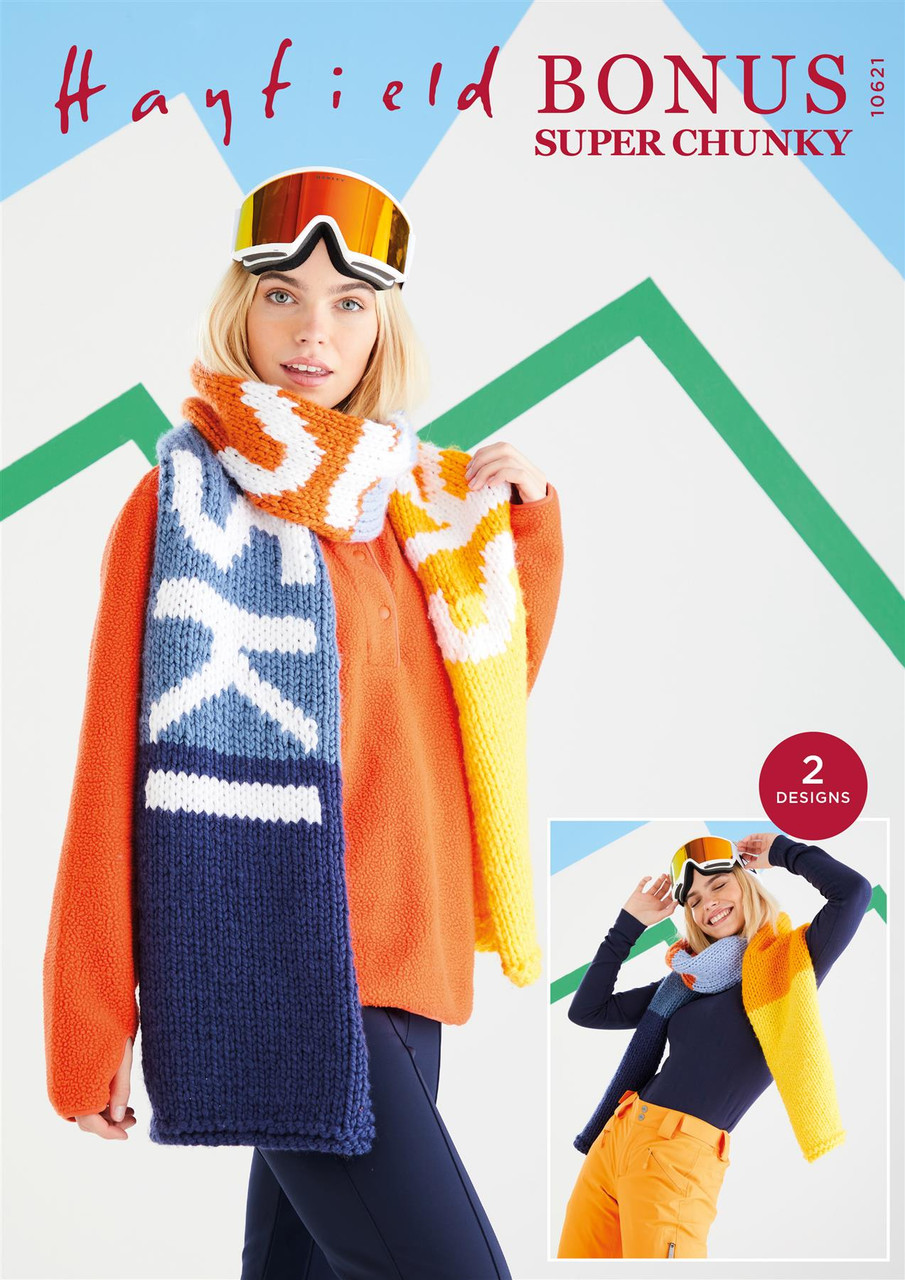 Bonus Super Chunky Ski Lift Scarves Knitting Pattern - Intermediate ...