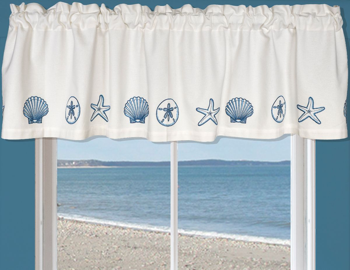 Chesapeake Bay Seashells Valance | Bella Coastal Decor