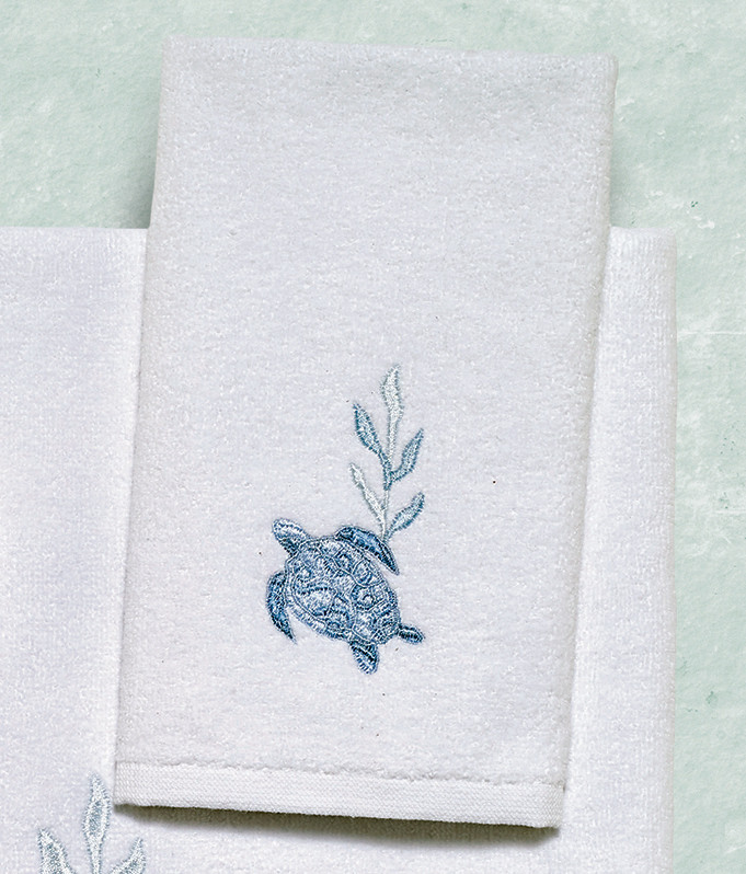 Mosaic Sea Turtle Hand Towel | Bella Coastal Decor