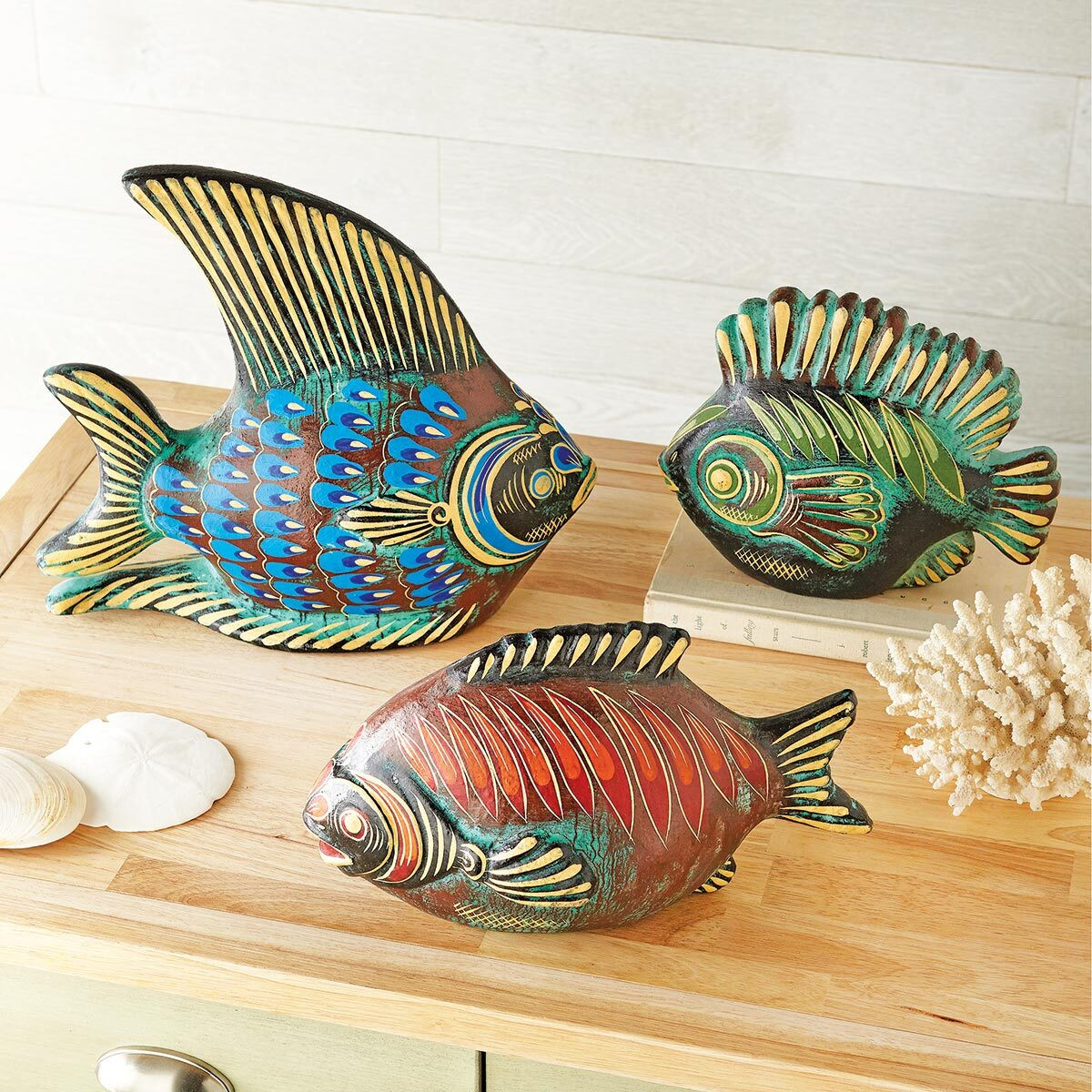 Fish Clay Sculptures | Bella Coastal Decor