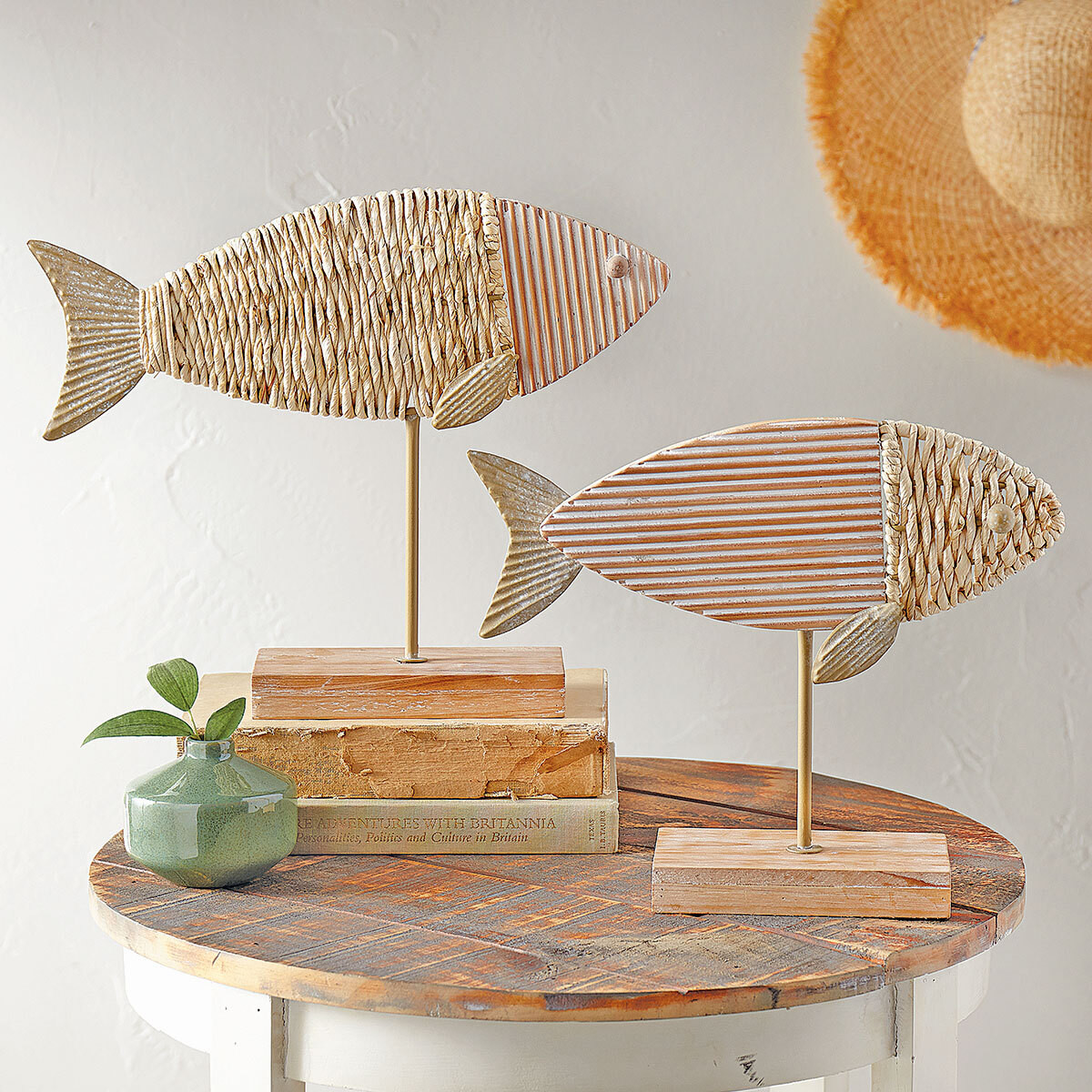 Seagrass Fish Tabletop Sculptures | Bella Coastal Decor