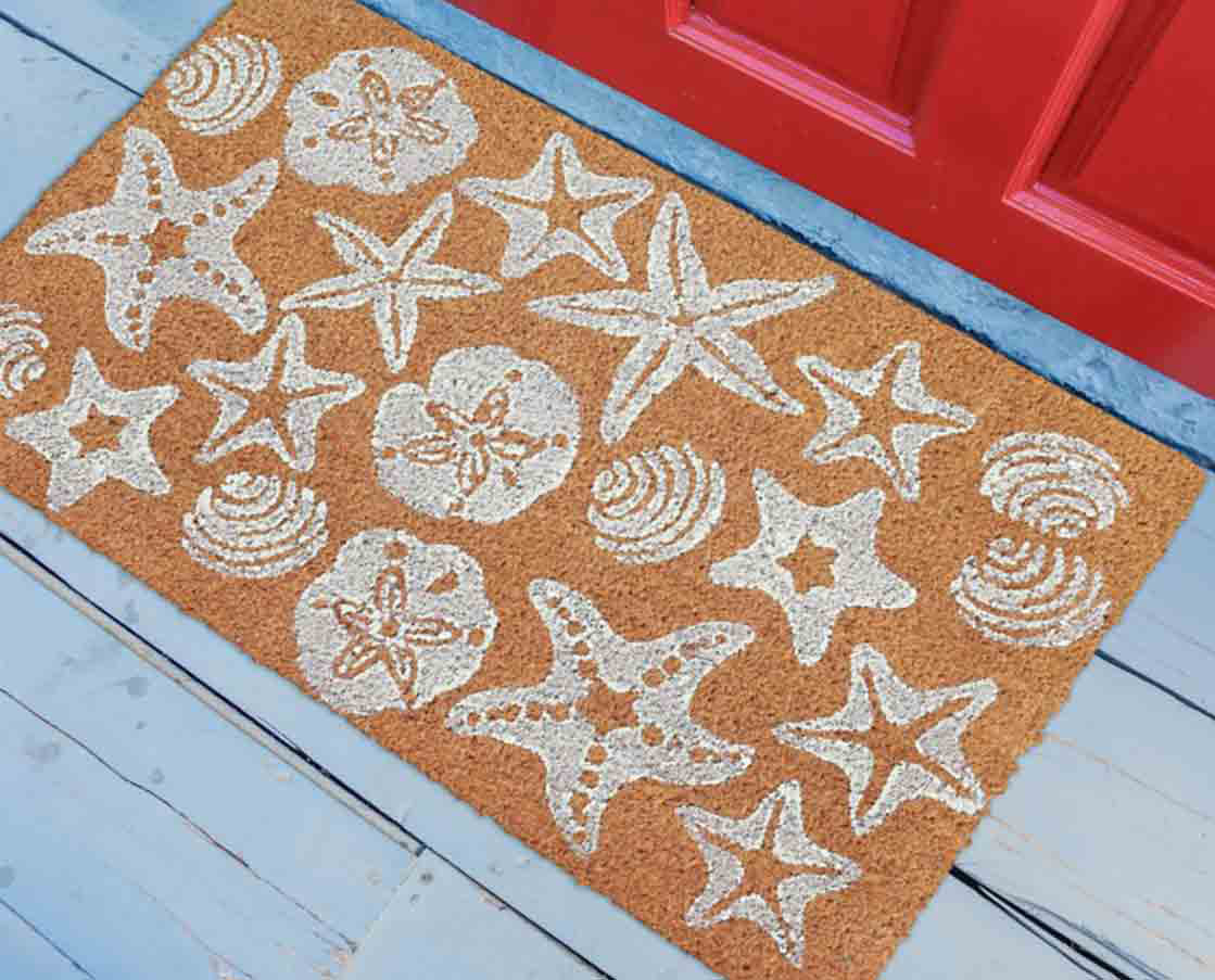 White Shells Coir Mat | Bella Coastal Decor