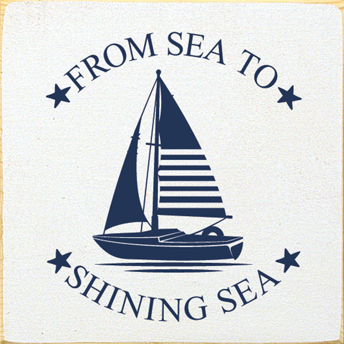 Sailboat Shining Sea Wood Sign | Bella Coastal Decor