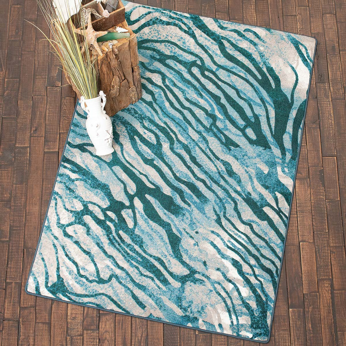 Nautical Area Rugs: 3 x 4 Azul Water Reflections Rug | Bella Coastal Decor