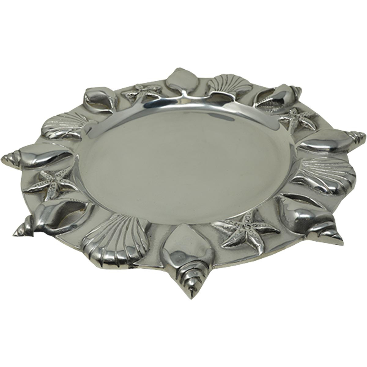 Pewter Seashell Serving Plate | Bella Coastal Decor