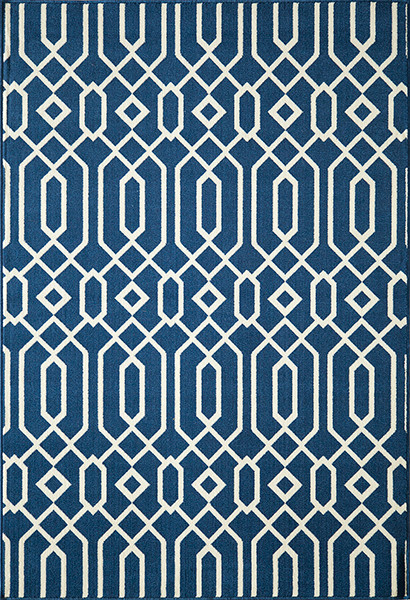 Nautical Area Rugs: 2 x 4 Baja Diamond Geo Navy Rug | Bella Coastal Decor