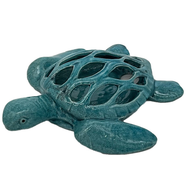 Coastal Blue Sea Turtle Figurine | Bella Coastal Decor