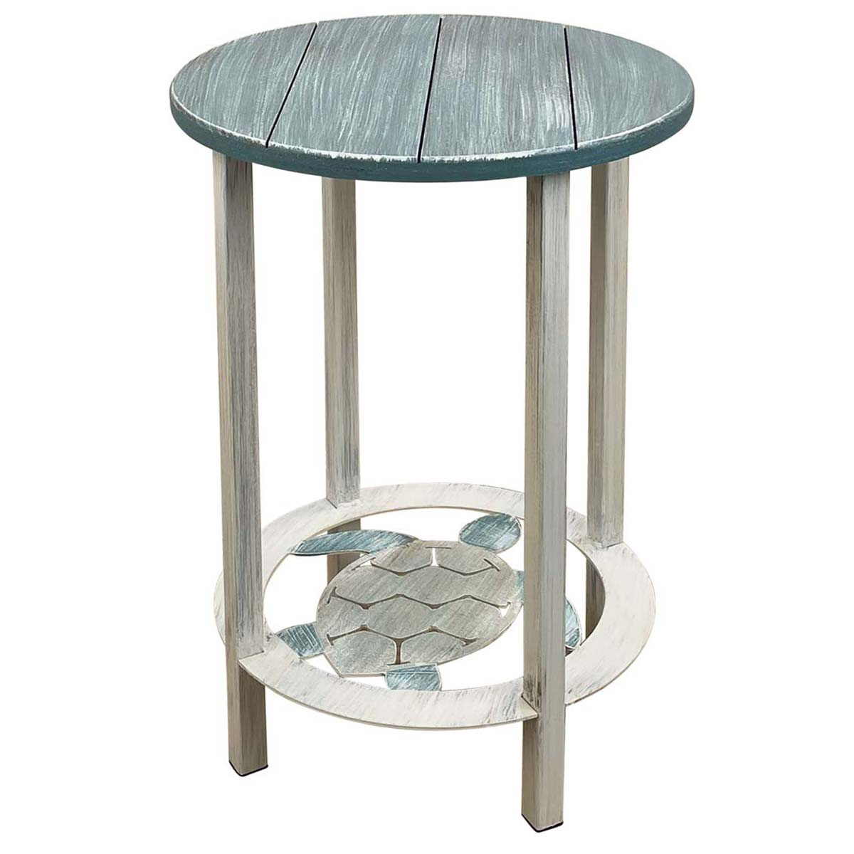 Coastal Turtle Round End Table | Bella Coastal Decor