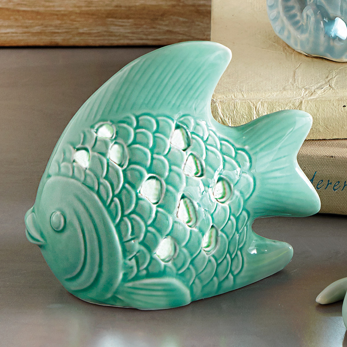 Fish Ceramic LED Light Decor | Bella Coastal Decor