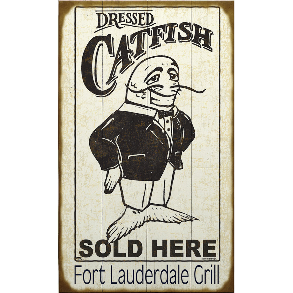 Dressed Catfish Personalized Sign - 14 x 24 | Bella Coastal Decor