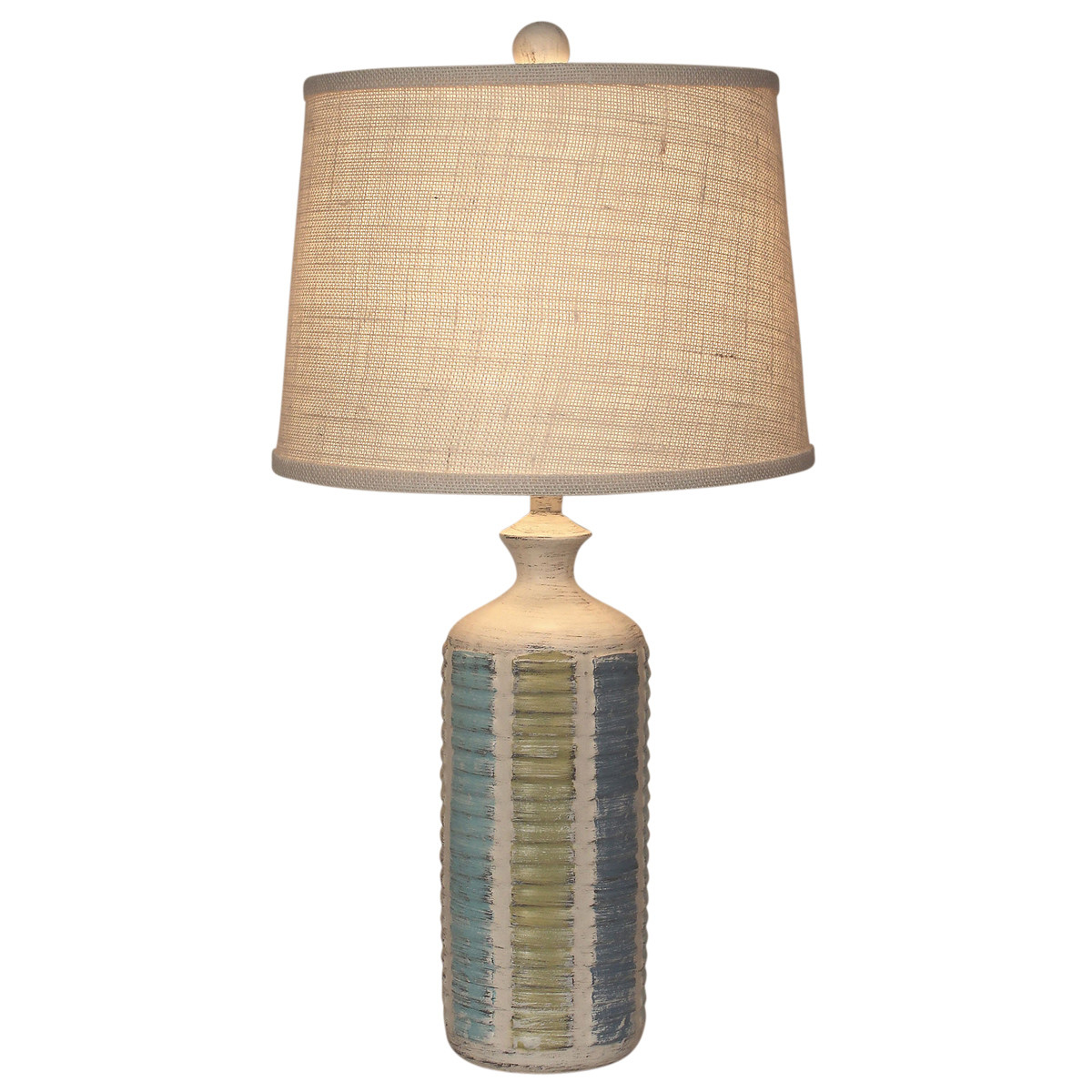 Round Multicolor Shutter Table Lamp | Bella Coastal Decor