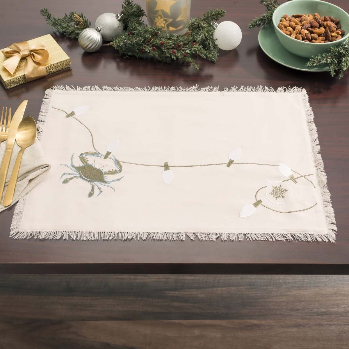 Christmas Crab Table Linens | Bella Coastal Decor
